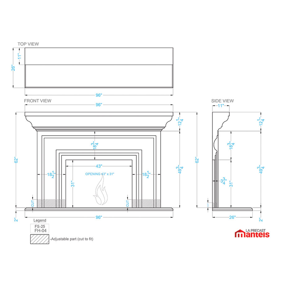 Grand Verona Fireplace Surround | Precast Mantels